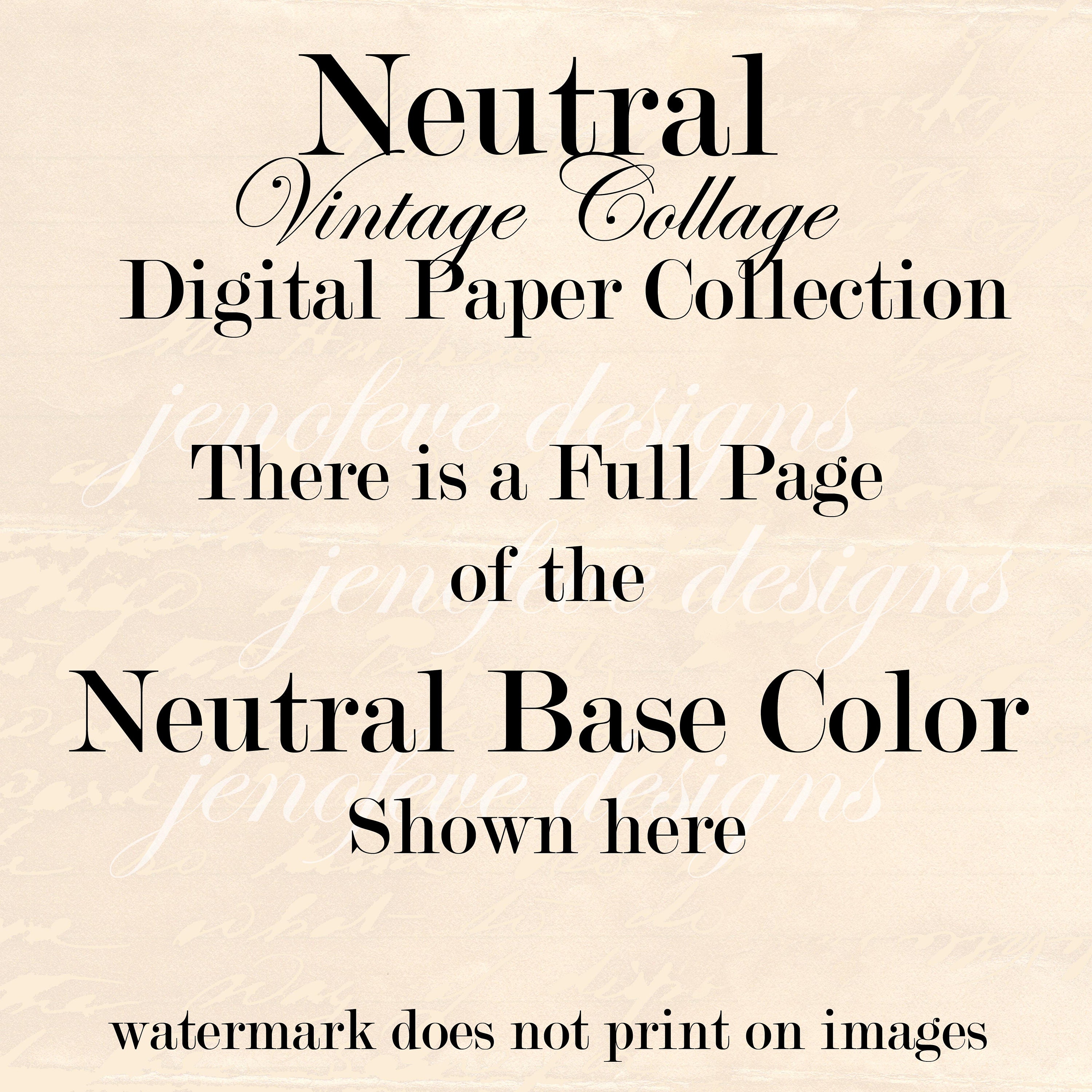 Neutral Vintage Collage~digital/printable Paper Collection by Jenofeve ...