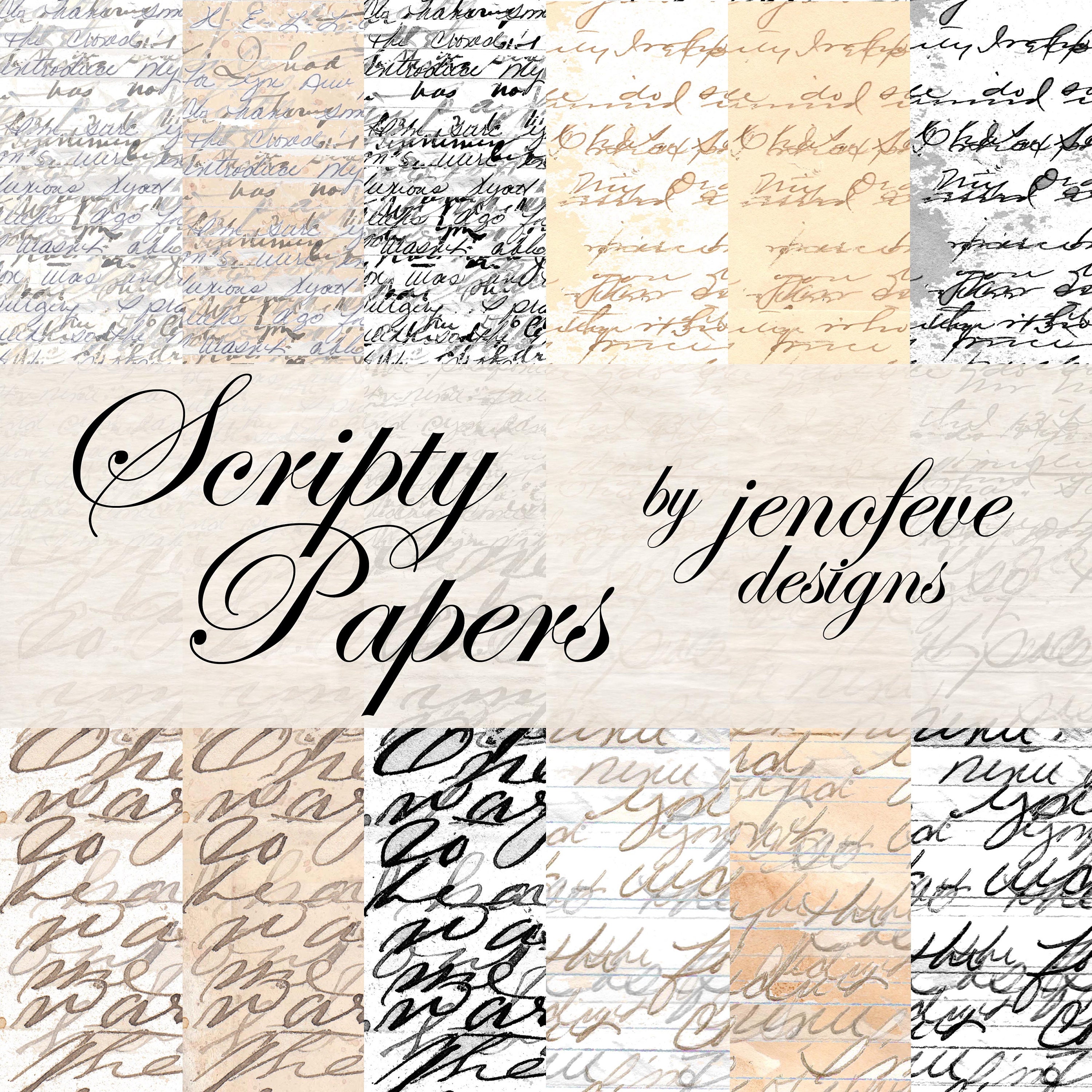 Scripty Papers Printable by Jenofeve Designs - Etsy Canada