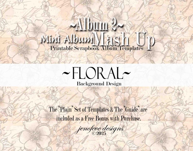 Mini Album Mash up ~ Album 2 ~ FLORAL & PLAIN~ Printable Scrapbook ...