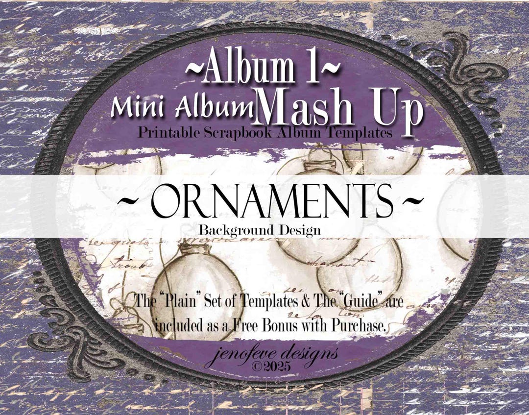 Mini Album Mash up ~ Album 1 ~ORNAMENTS & PLAIN~ Printable Scrapbook ...
