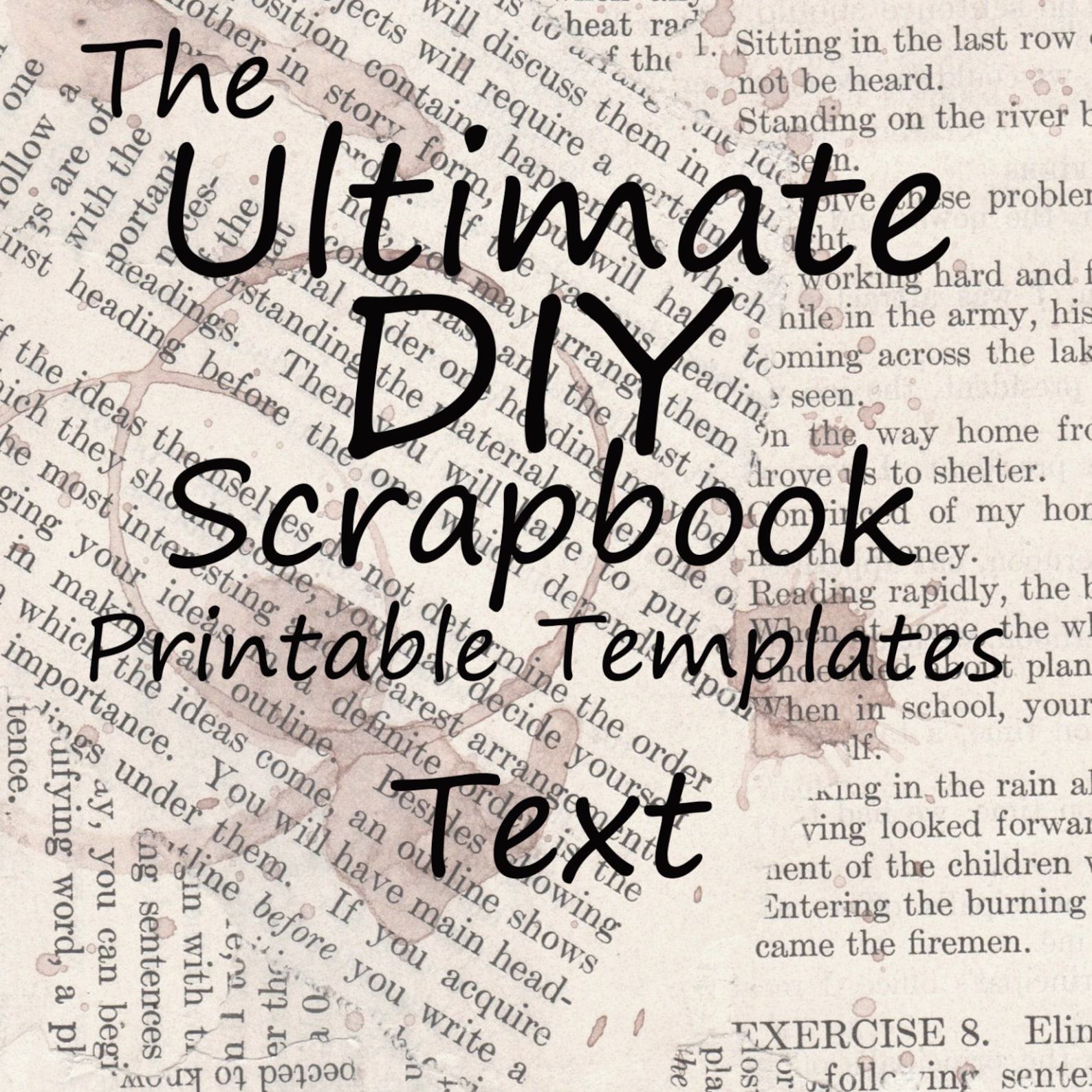 The Ultimate DIY Scrapbook Printable Templates Text + Plain Templates ...