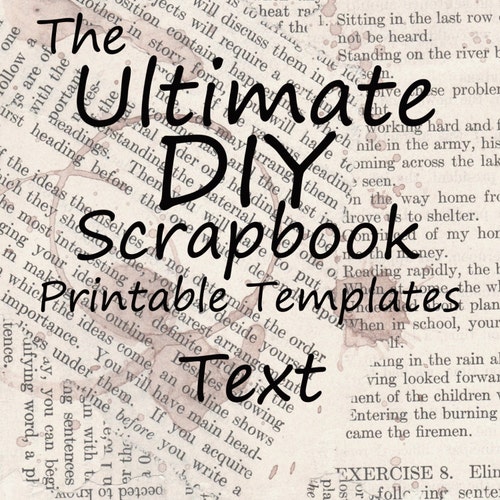 The Ultimate DIY Scrapbook Printable Templates Text Plain - Etsy