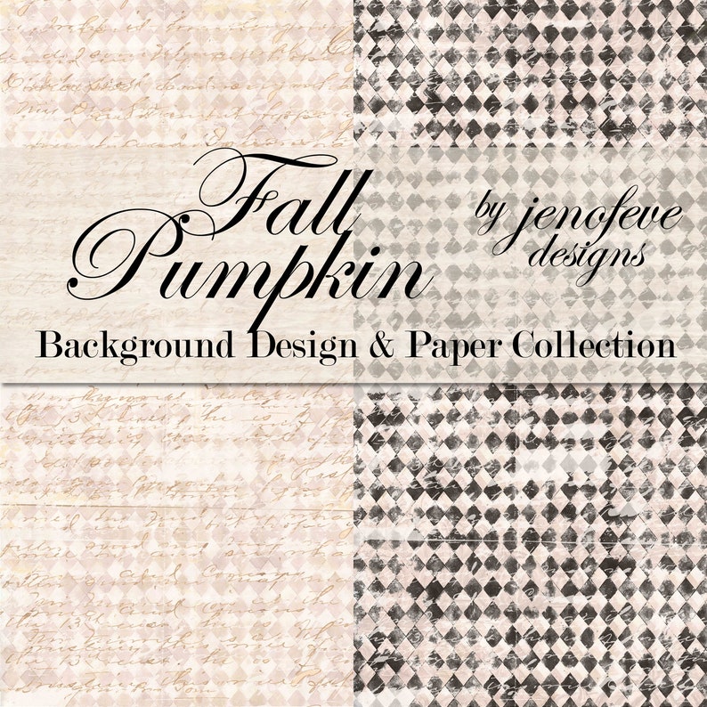 Fall Pumpkin Background Design + Printable Paper Collection by Jenofeve ...