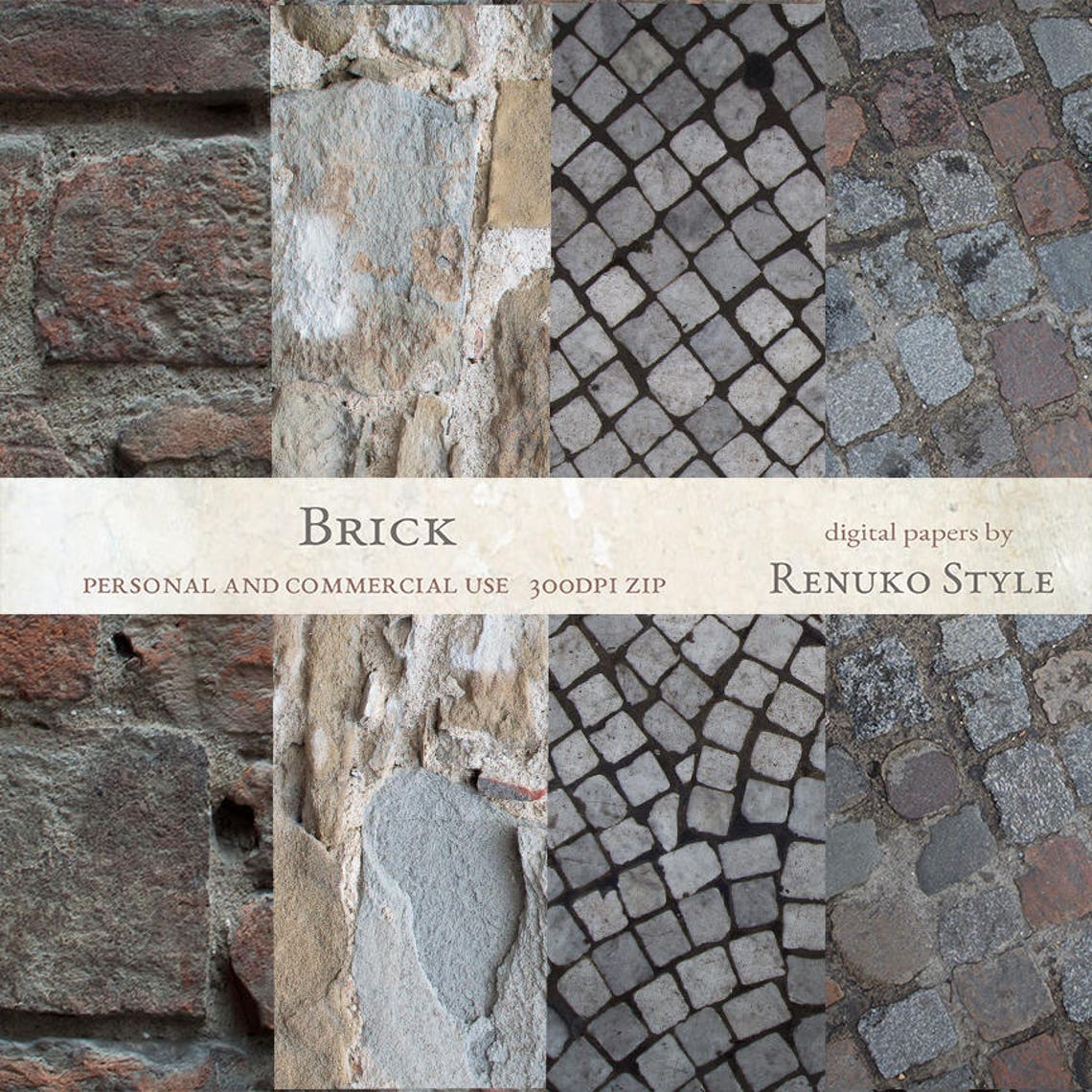 Brick Photoshop Backgrounds Texture Overlays - Etsy