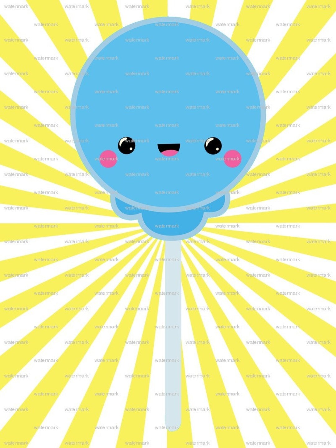 Cute Lollipop Matted Print Yellow Burst - Etsy