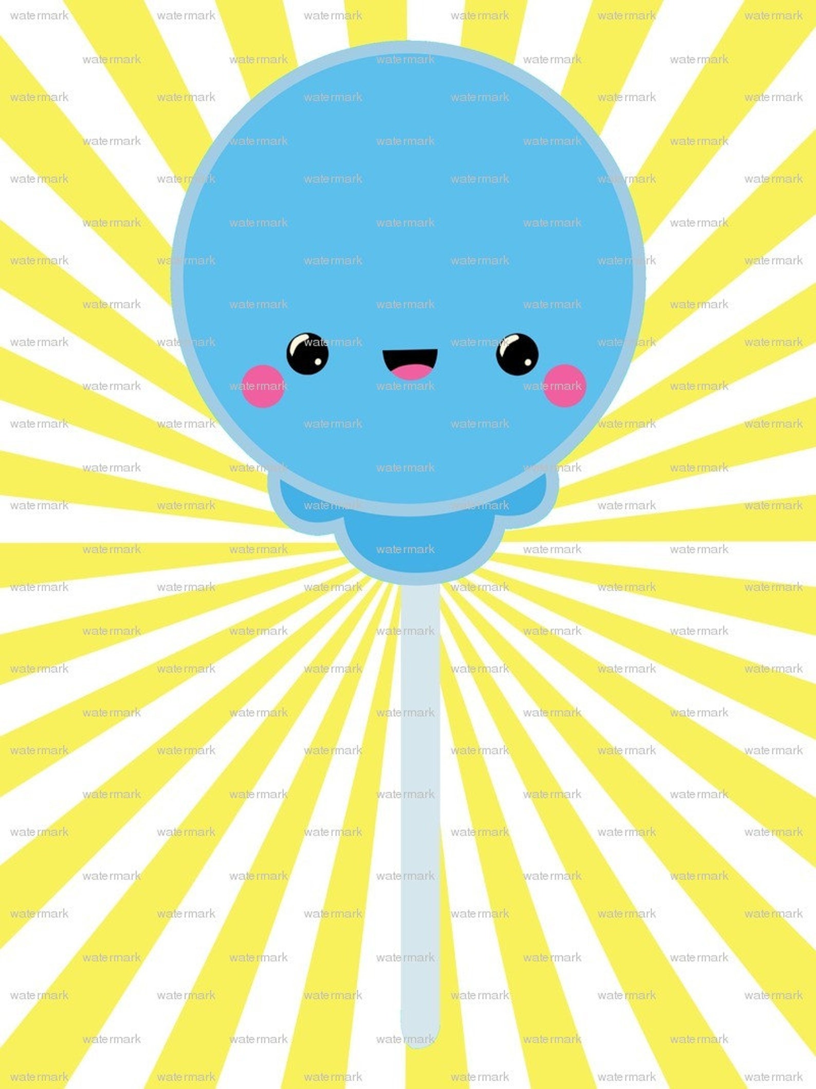 Cute Lollipop Matted Print Yellow Burst - Etsy