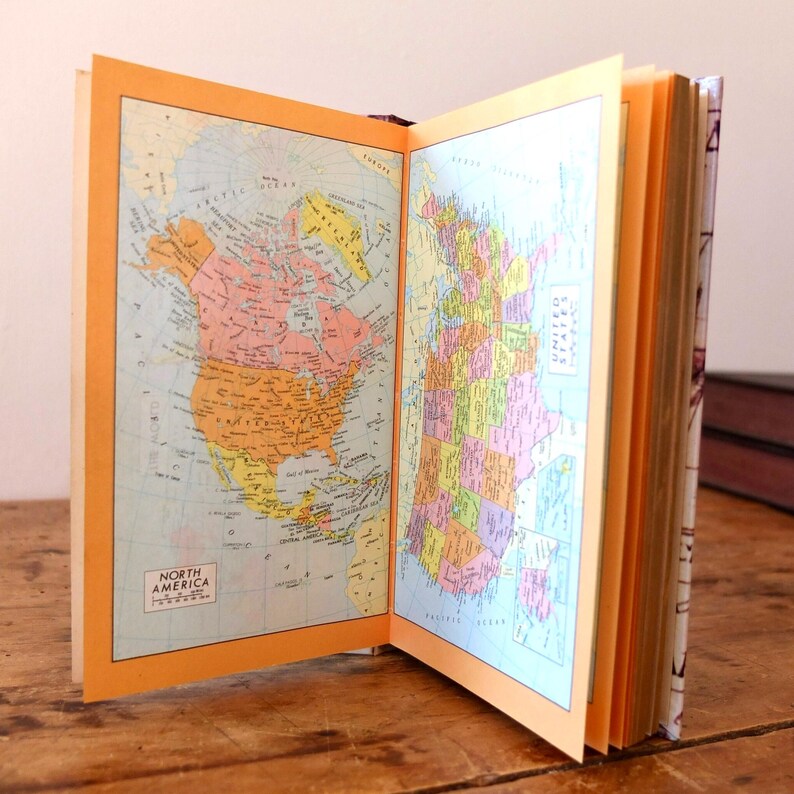 Vintage Travel Diary 1970s: World Maps, Itineraries, Hard Cover - Etsy ...