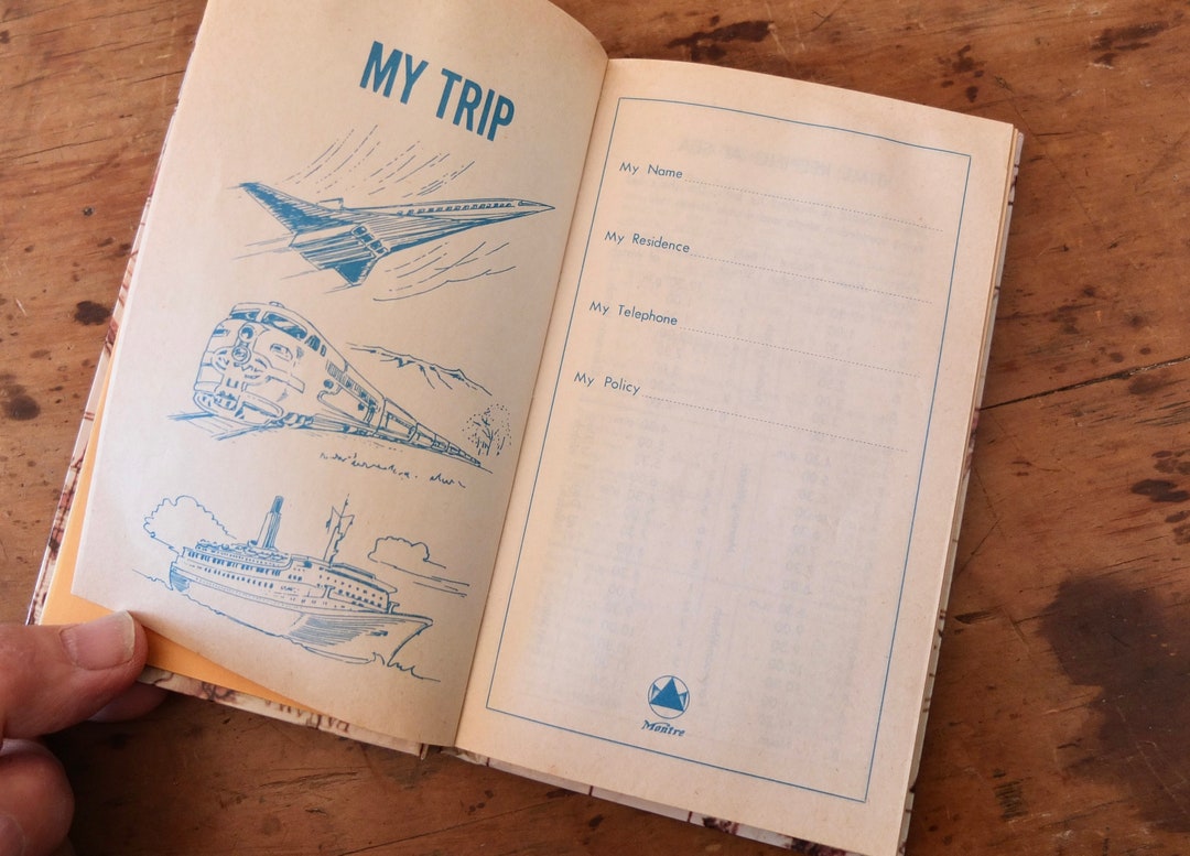 1970s Vintage Travel Diary: World Maps, Itineraries, Hard Cover - Etsy