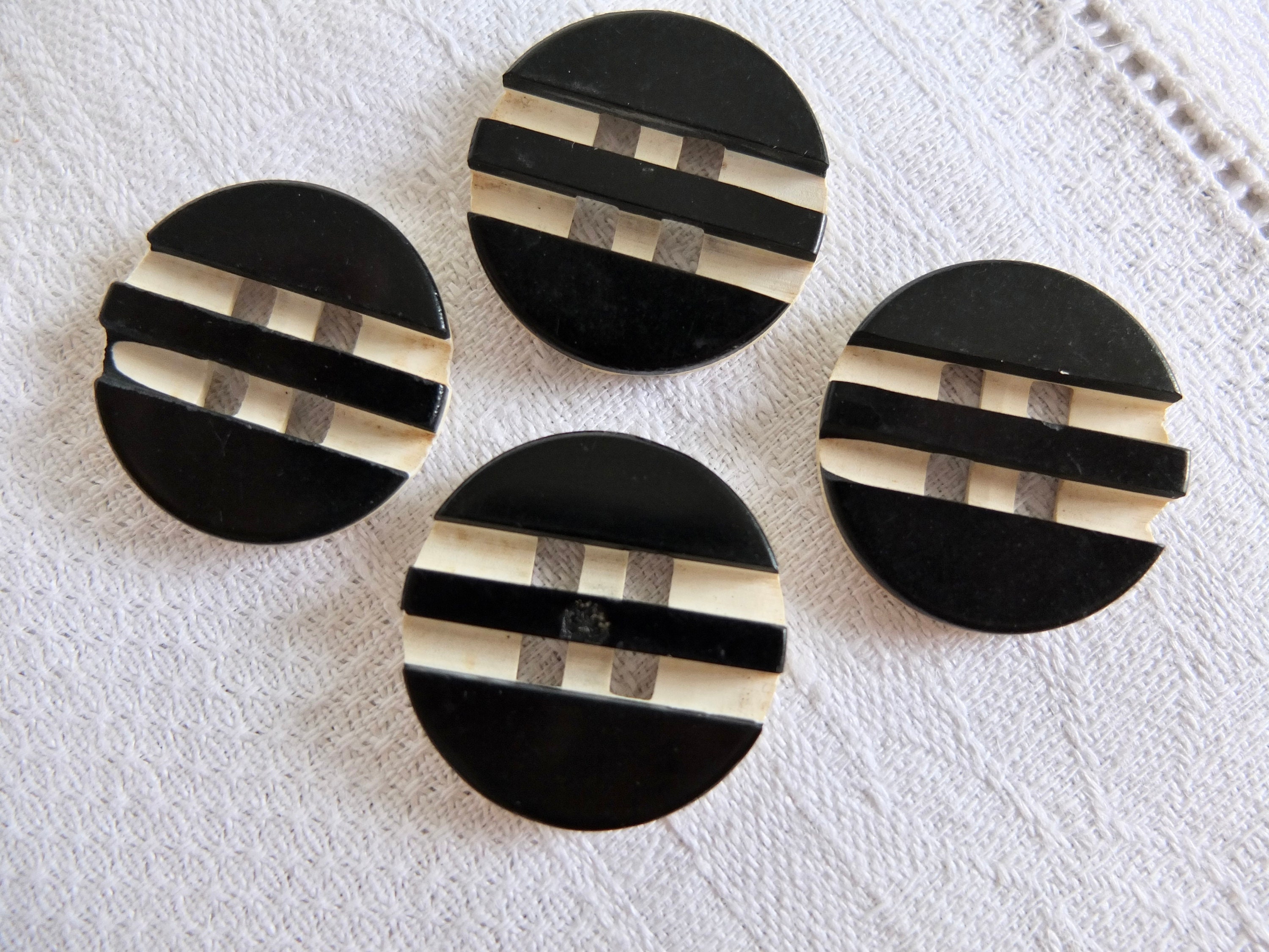 Set of Large Art Deco Buttons Four XL Galalith Buttons 1920s - Etsy