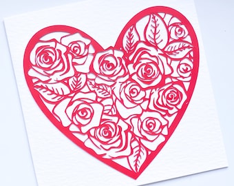 Red Heart Card | Etsy