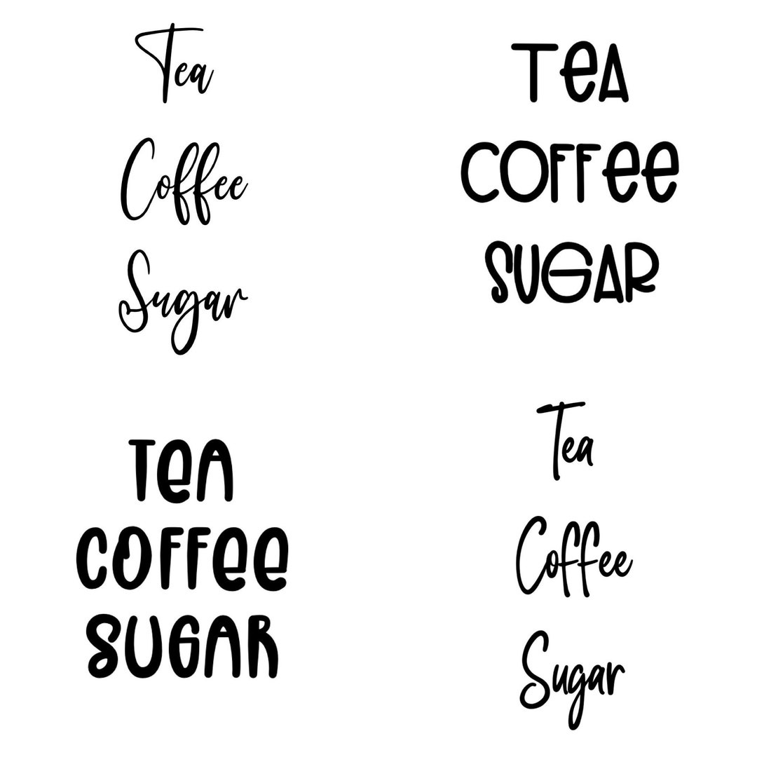 Tea Coffee Sugar Labels - Kitchen Storage Vinyl Stickers - Etsy