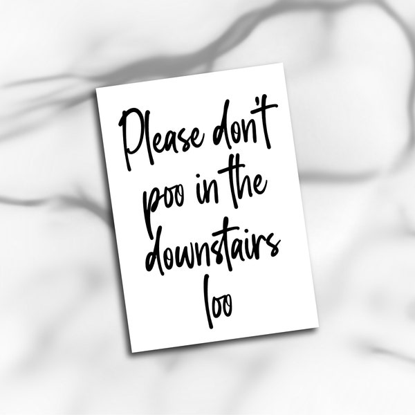 No Poo in the Loo Sign - Etsy