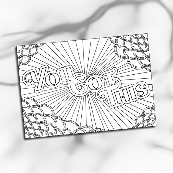 You Got This Printable Coloring Page for Digital Download - Etsy
