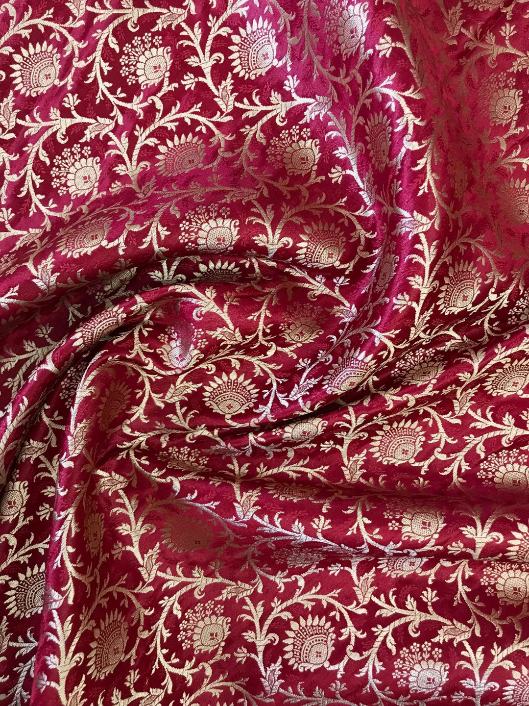 Brocade Fabric Red Gold Fabric Jacquard Damask Fabric High Quality ...