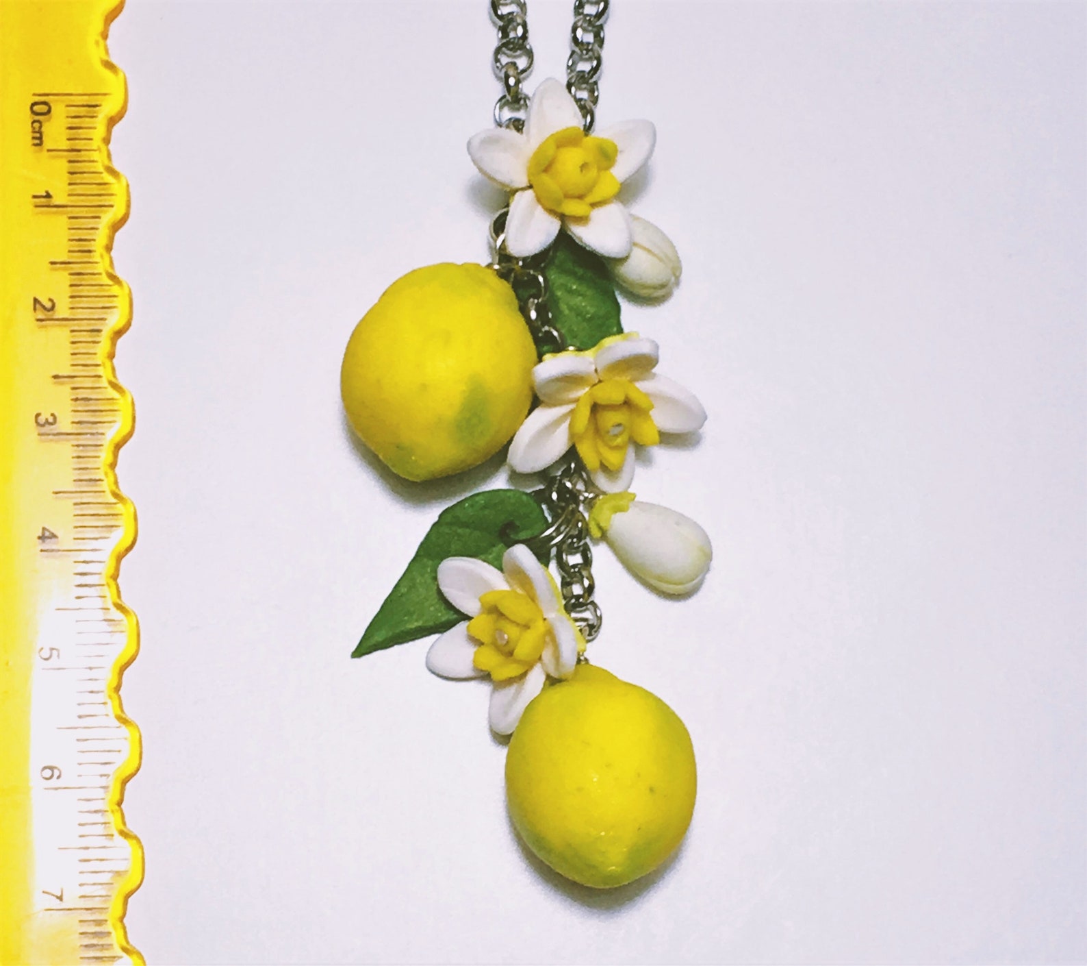 Colgante de limón. Collar largo - Etsy España