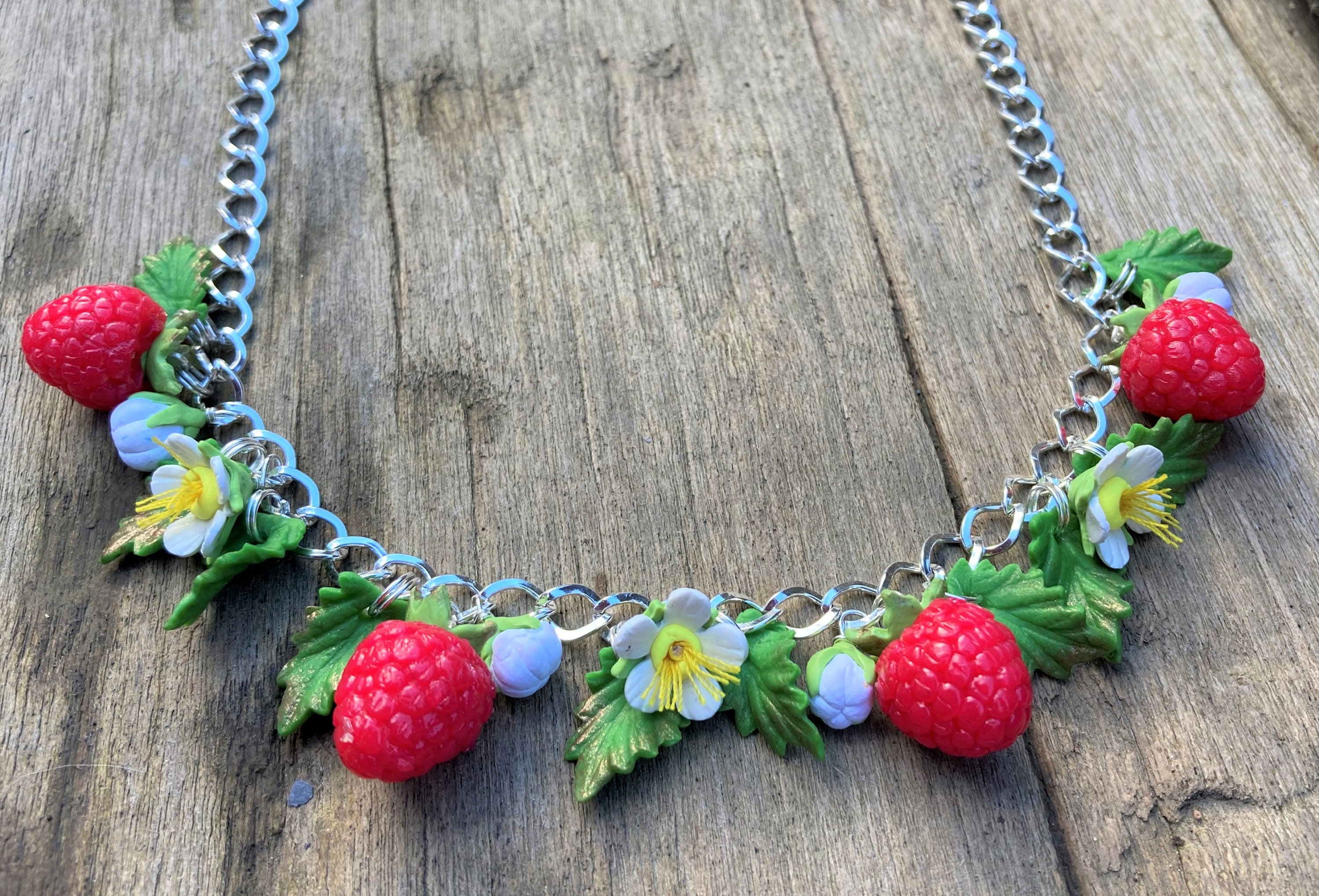 Raspberry Necklace Handmade Stunning Summer Necklace - Etsy