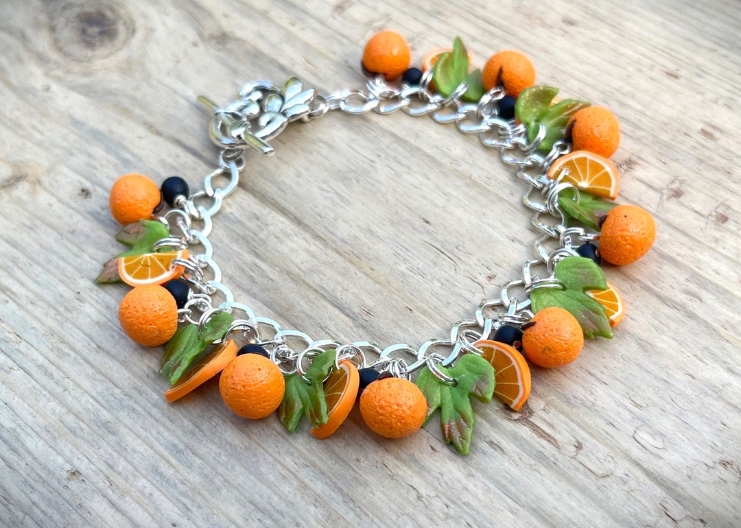 Orange Fruit Bracelet - Handmade - Summer Necklace, Polymer Clay - Etsy