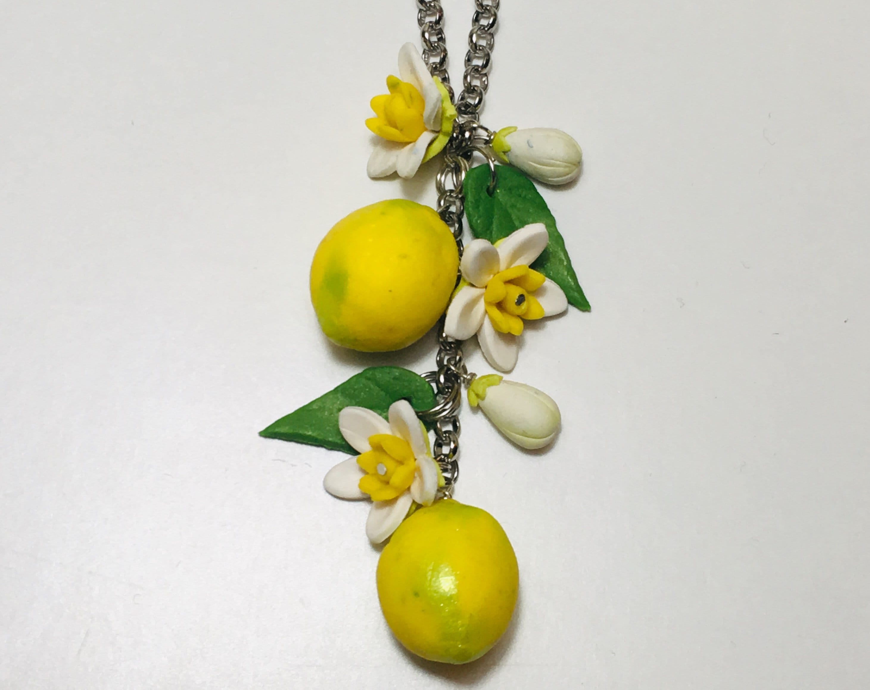 Colgante de limón. Collar largo - Etsy España