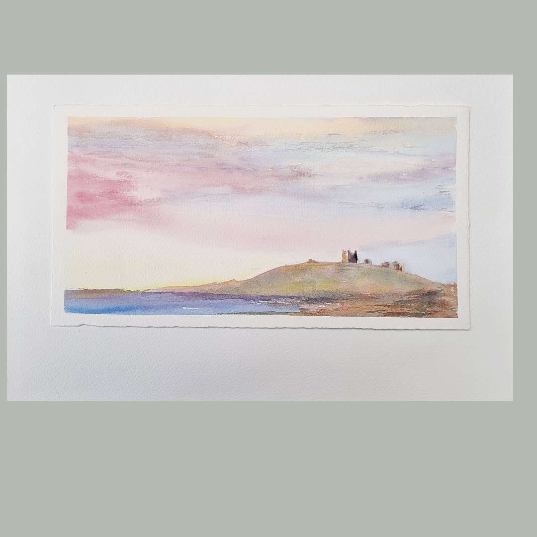 Watercolour of Dunstanburgh Castle, Northumberland, Original Artwork - Etsy