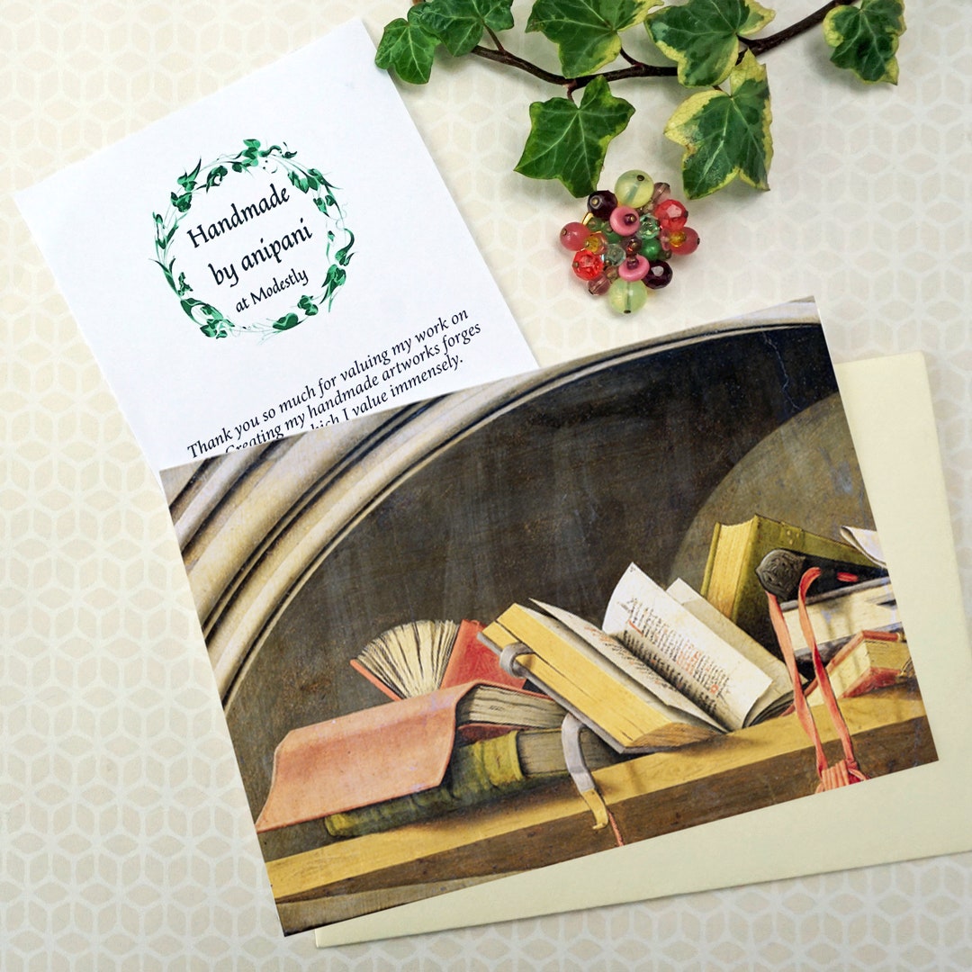 Booklovers Handmade Customised Art Greetings Card, Personalized Readers ...