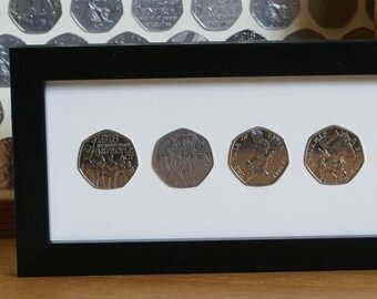 Display Frame for UK 10p Coins Black Wall Hanging Case for Ten Pence ...