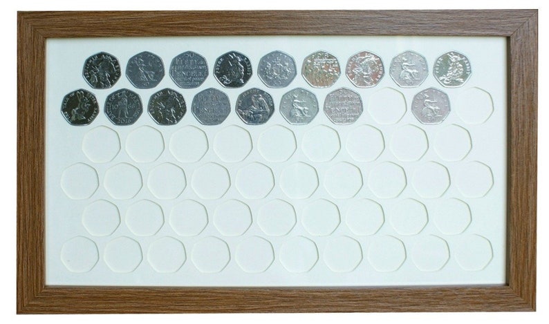 Display Frame for UK 50p Coins Wall hanging case for 57 | Etsy