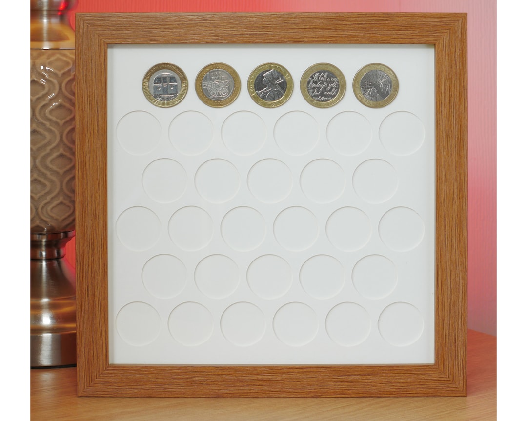 Display Frame for UK Two Pound Coins Wall Hanging Case for 33 X 2 Pound ...