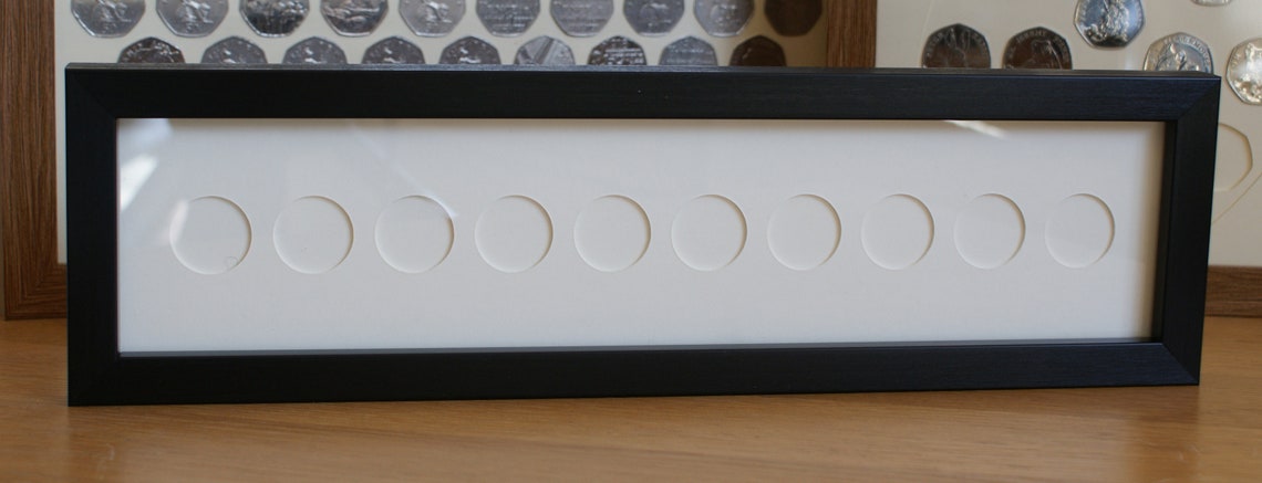 Display Frame for UK 10p Coins - Black Wall Hanging Case for Ten Pence ...