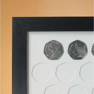Display Frame for UK 50p Coins Wall Hanging Case for 33 Fifty Pence ...