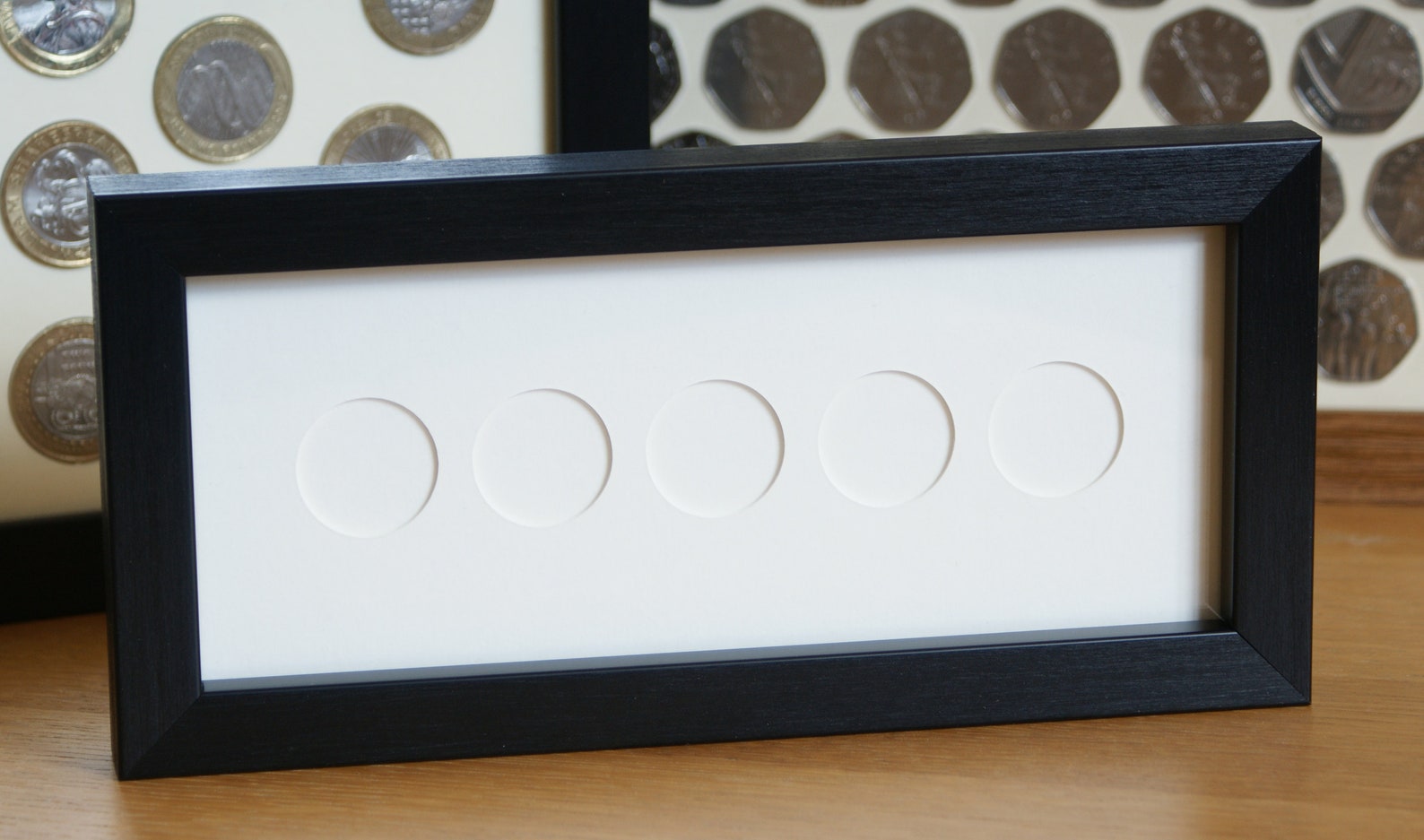 Display Frame for UK 10p Coins - Black Wall Hanging Case for Ten Pence ...