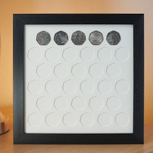 Display Frame for UK 50p Coins Wall Hanging Case for 33 Fifty Pence ...