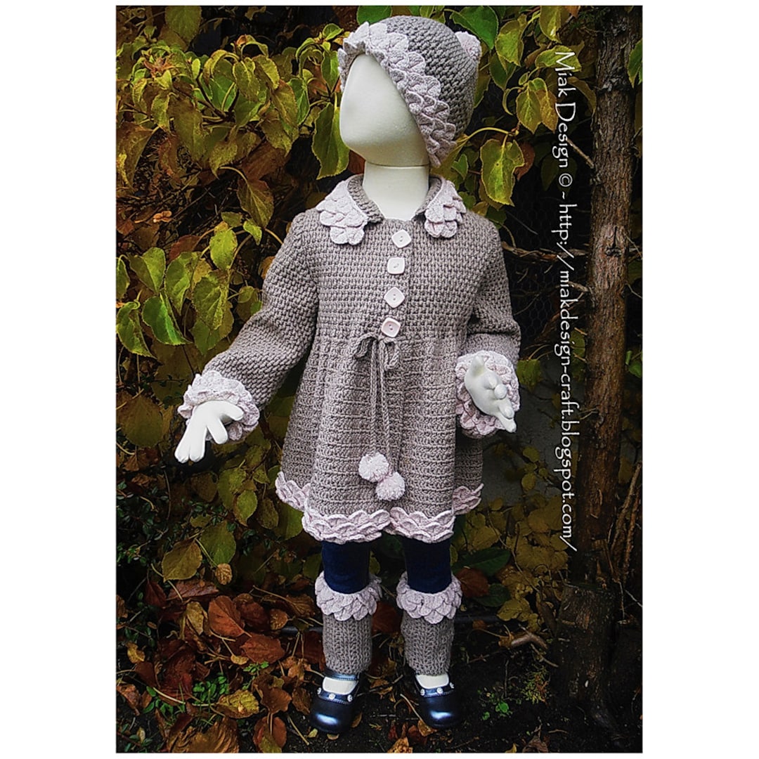 Cardigan With Crocodile Edges and Pompoms - Instant Download PDF ...