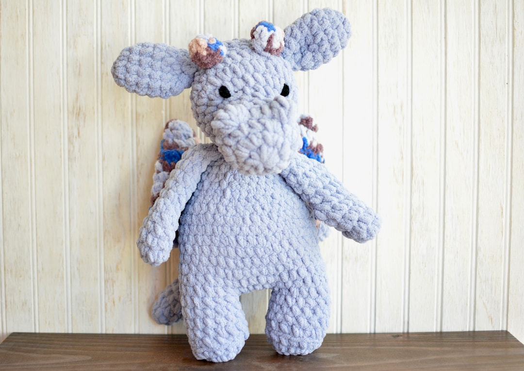 Large Dragon Stuffie, Blue Dragon Stuffed Animal, Birthday Gift ...