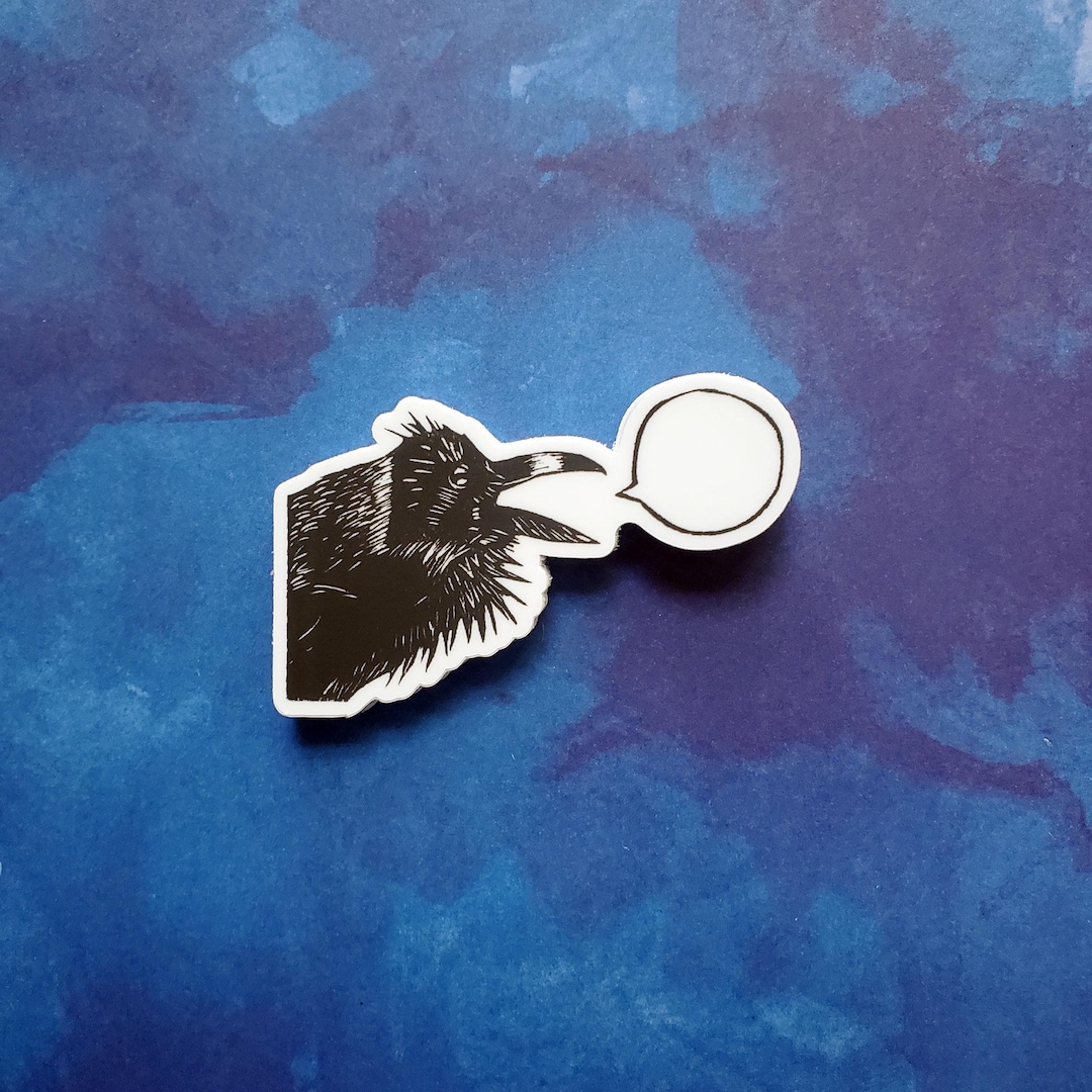 Talking Raven Vinyl Sticker - Etsy