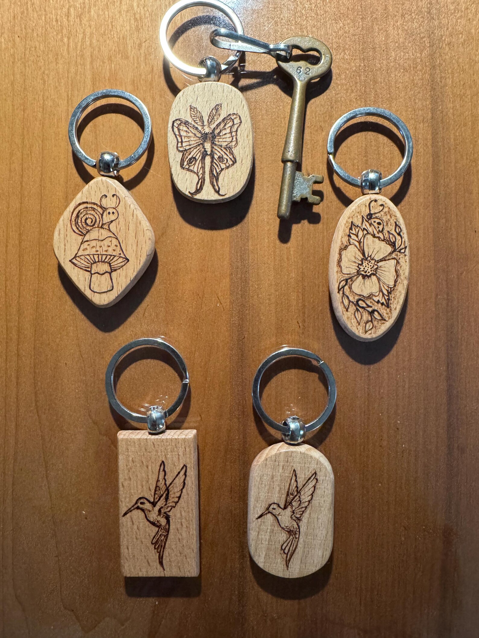 Free Hand Pyrography Key Chains - Etsy