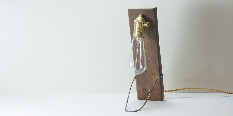 Desk Lamp Reclaimed Wood Wooden Table Lamp Industrial - Etsy