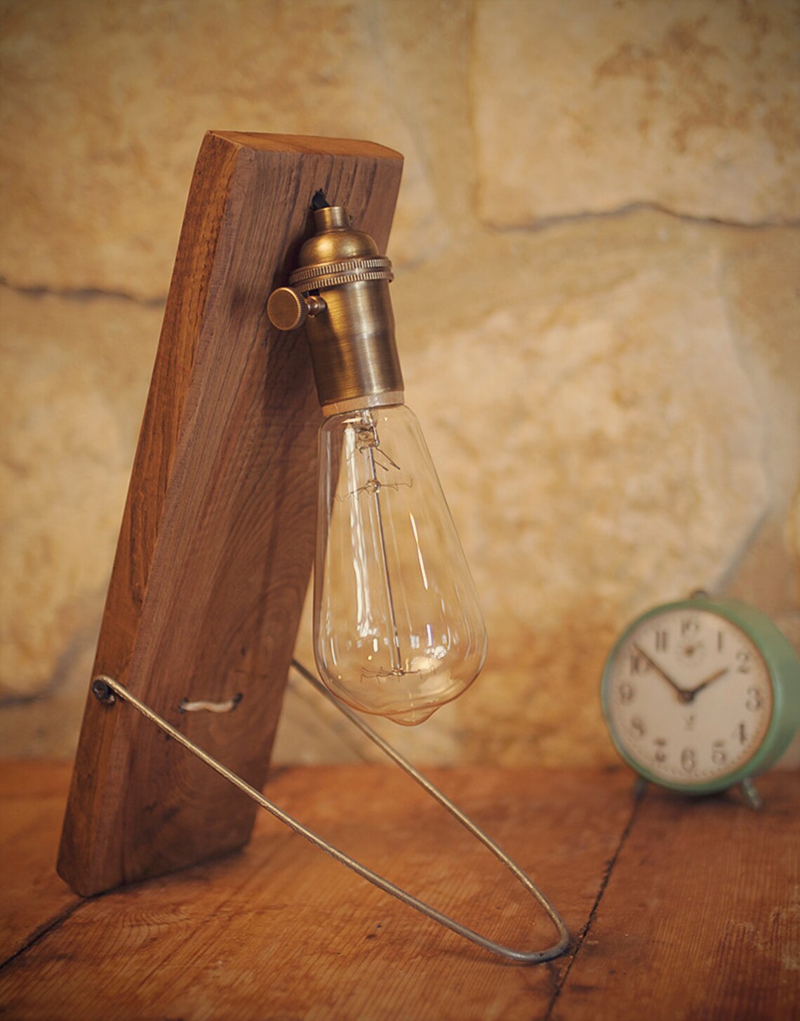 Desk Lamp Reclaimed Wood Wooden Table Lamp Industrial - Etsy