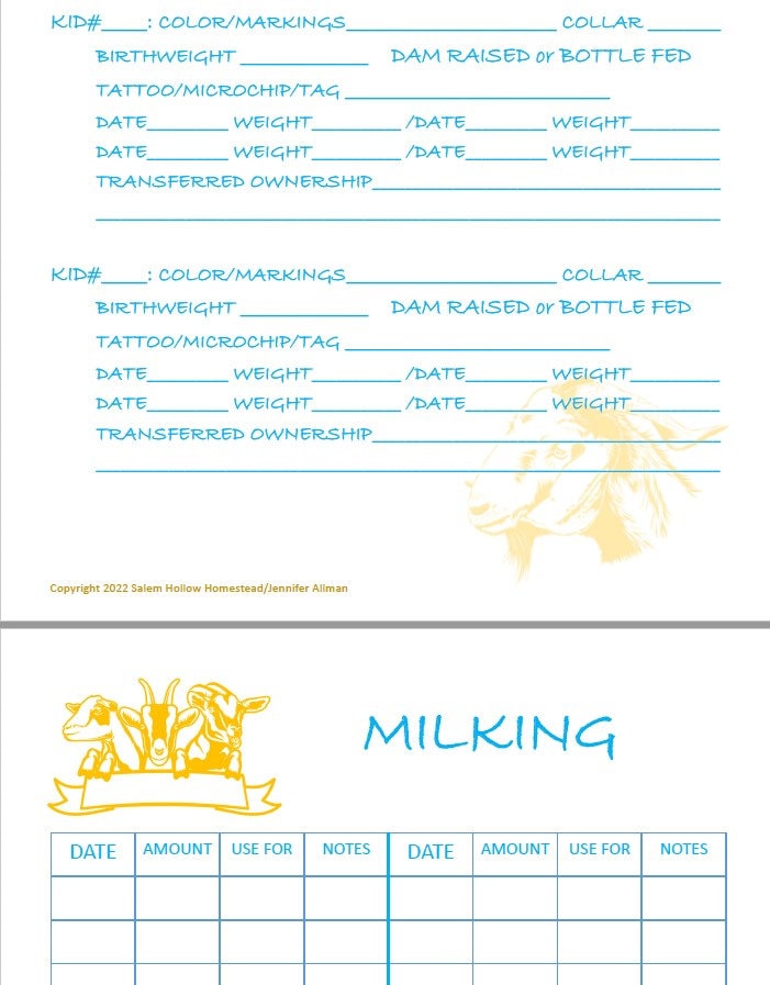 Printable Goat Records Set - Etsy