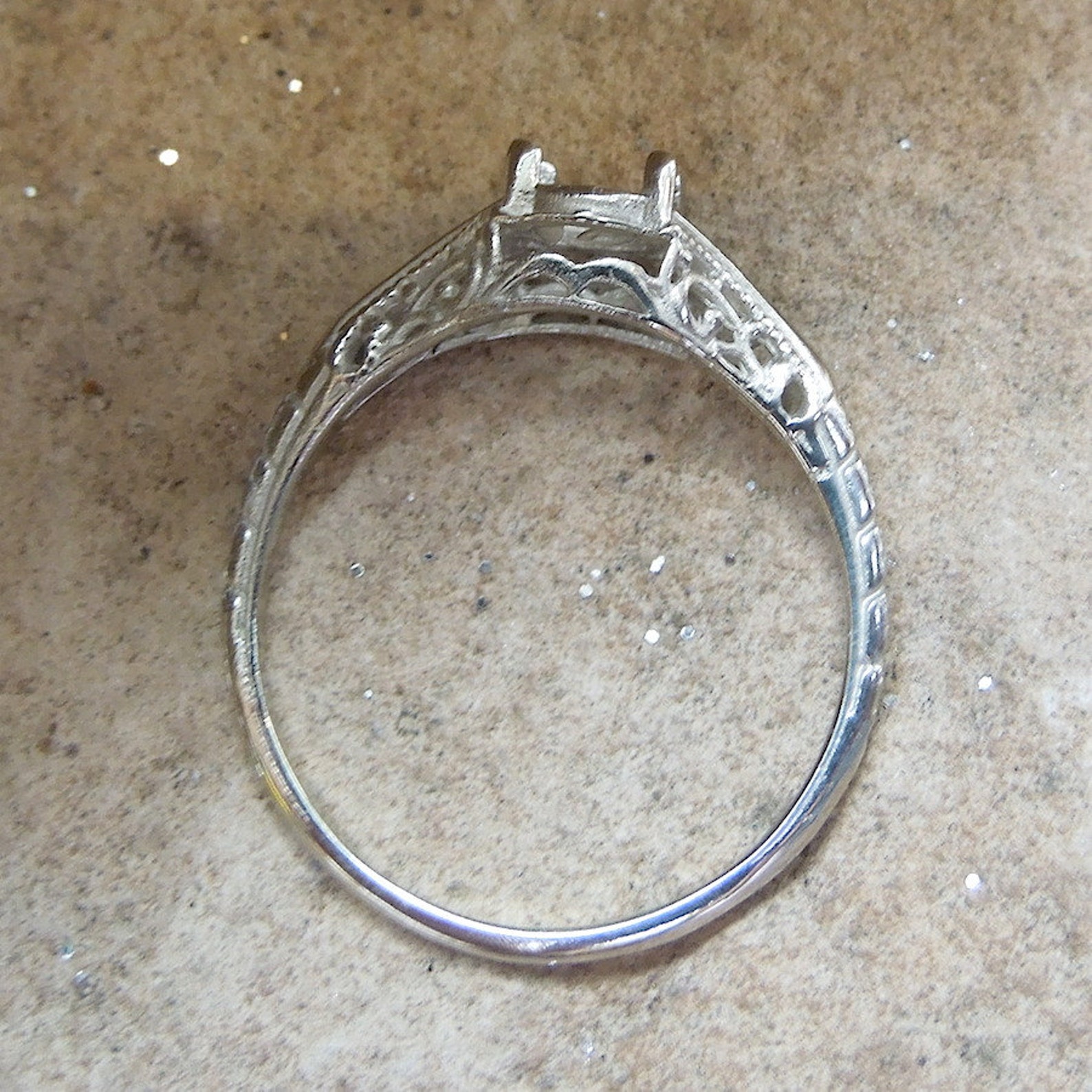 MOUNTING ONLY: Petite Engraved Ring Mounting in White or - Etsy