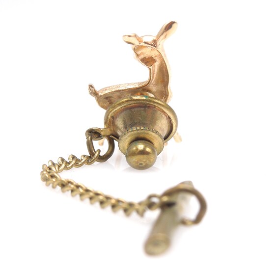 14K Yellow Gold Deer Pin with Ruby Eye - Gem