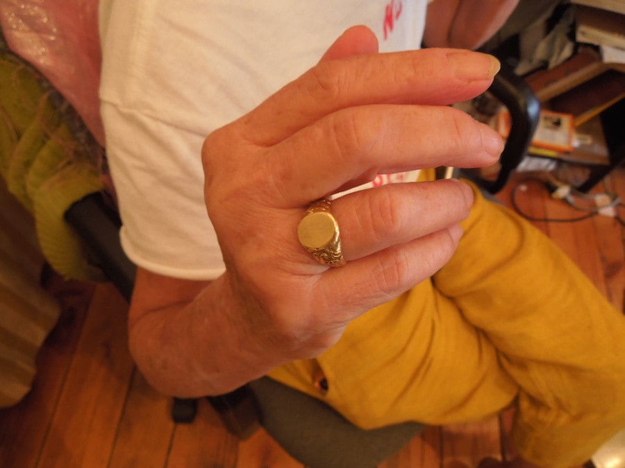 Arts and Crafts Style Yellow Gold Signet Ring | Etsy