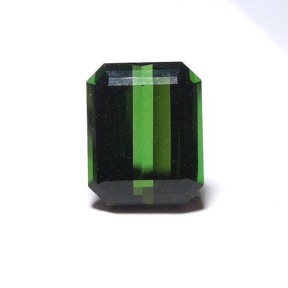 5.55 Ct Emerald Cut Forest Green Tourmaline | Etsy