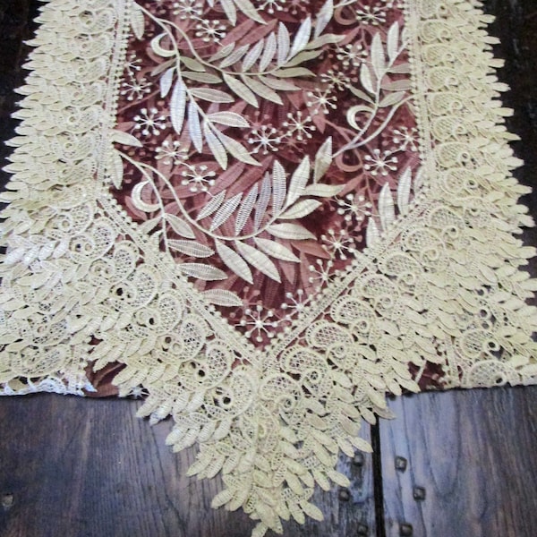 Linen Lace Runner - Etsy