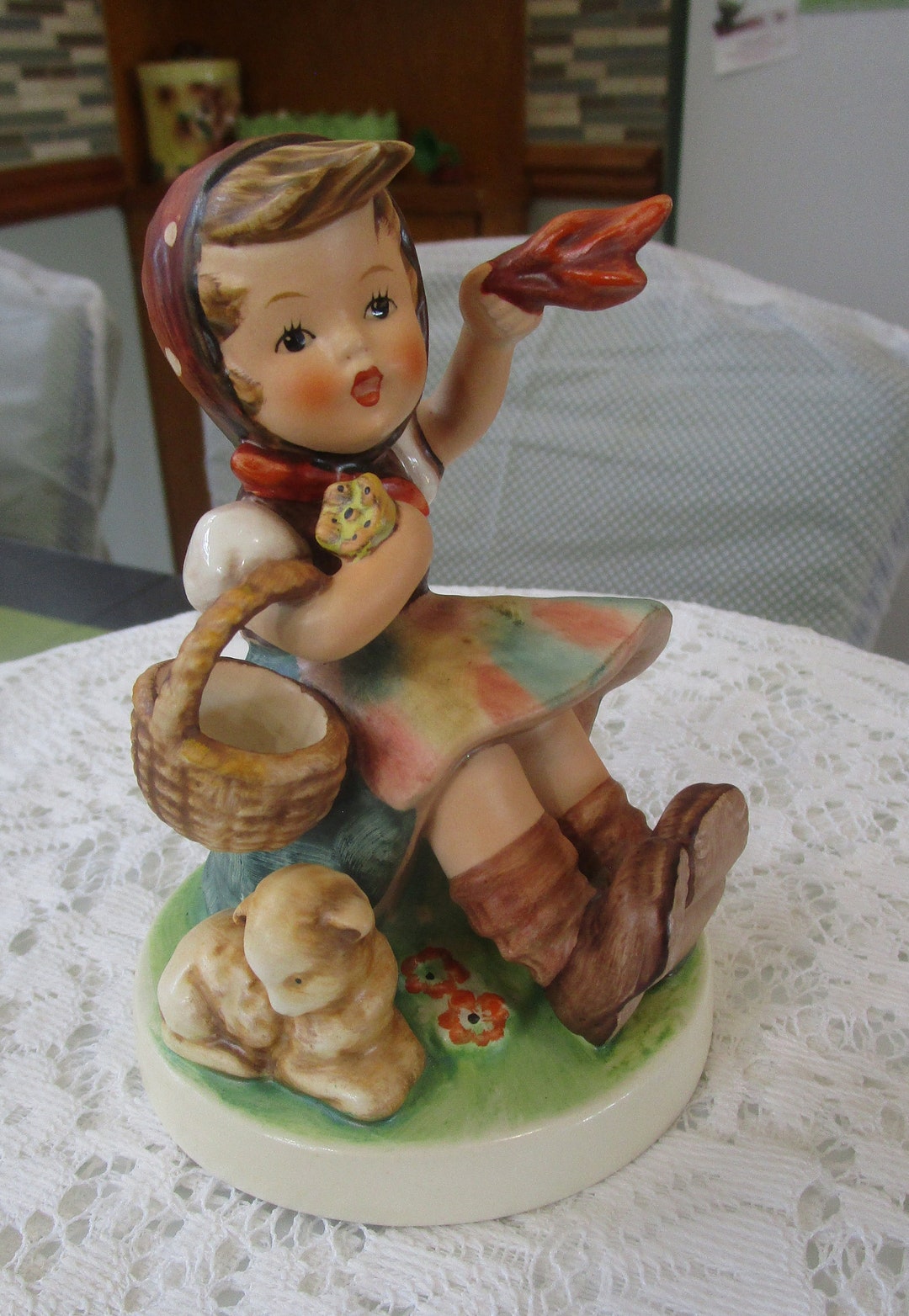 Hummel Figurine, Farewell, Girl With Lamb, Vintage Figurine, Vintage ...