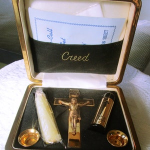Creed, Sick Call Set, Holy Water, Crucifix, Communion, Sacraments ...