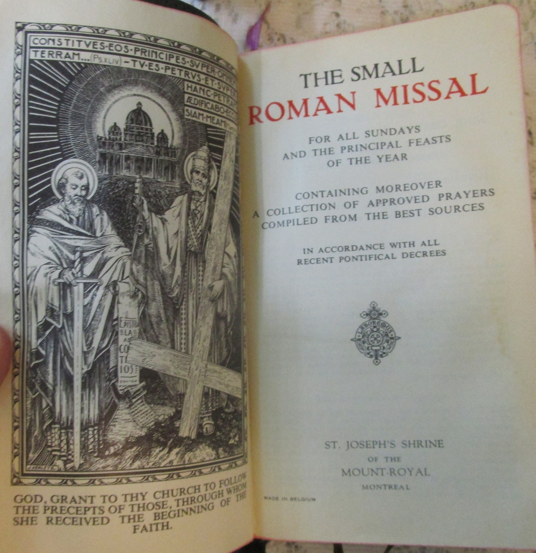1961, Small Roman Missal, Vintage Missal, Prayer Book, Religious Book ...