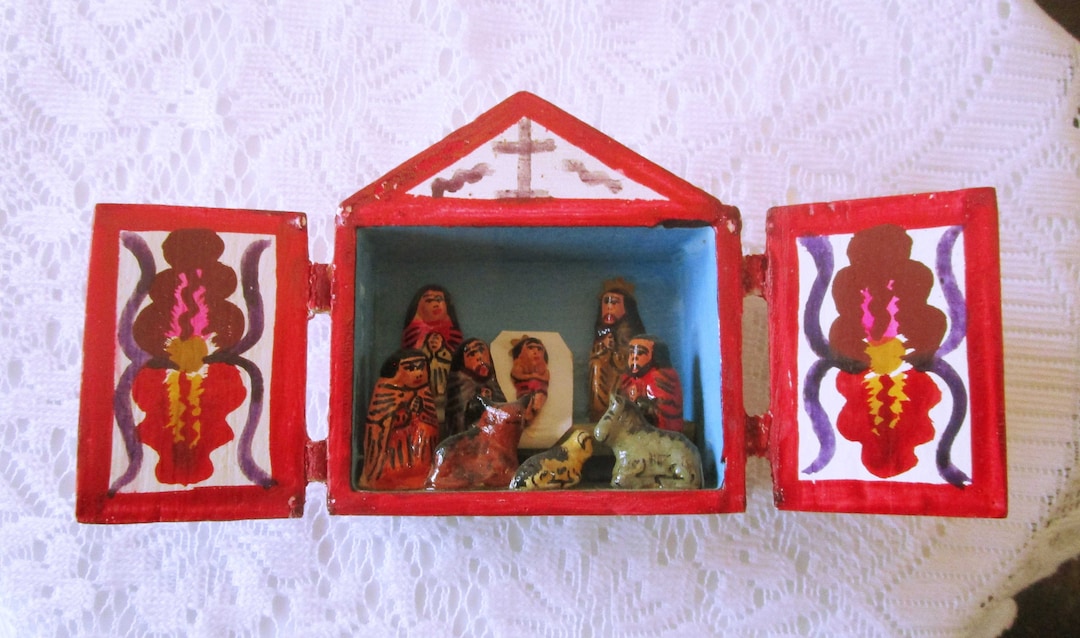 Peruvian, Nativity, Retablo, South American, Vintage Nativity ...