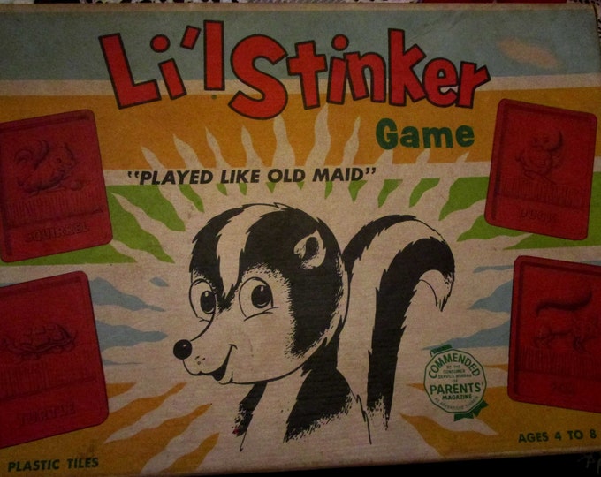 1956, Vintage Game, Lil Stinker, Matching Game, Old Maid, Schaper Toys ...
