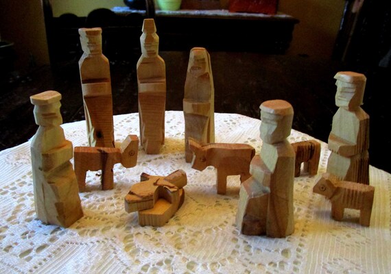 Hand Carved Nativity Wooden Nativity Scene Nativity Sets - Etsy