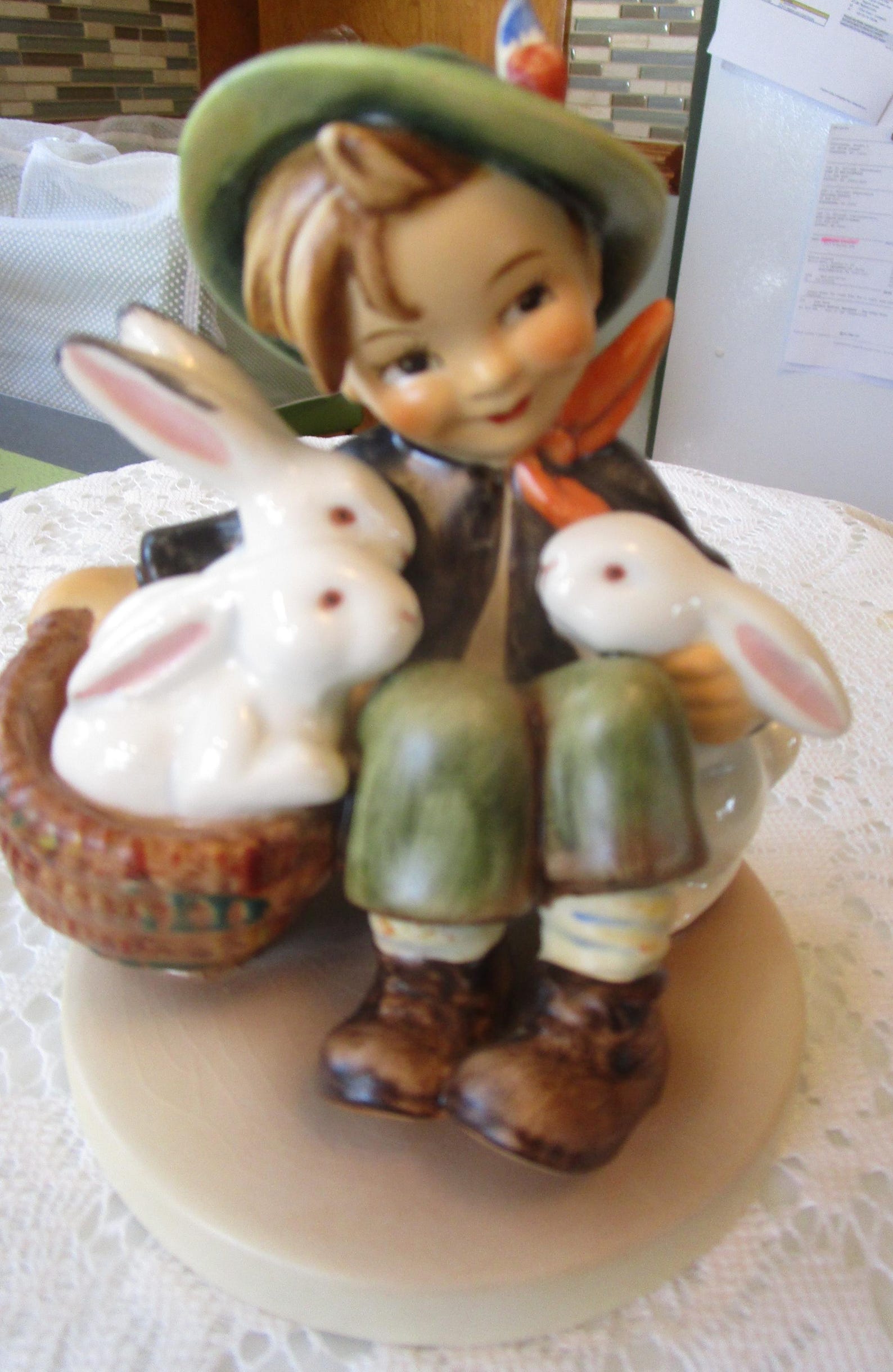 Hummel Figurine, Playmates, Boy With Rabbits, Vintage Figurine, Vintage ...